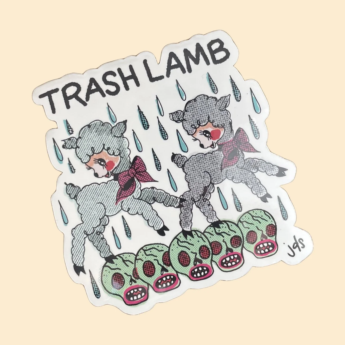 "Trash Lamb" Jackie Dunn Smith Sticker (Skull Lambs) — Trash Lamb Gallery