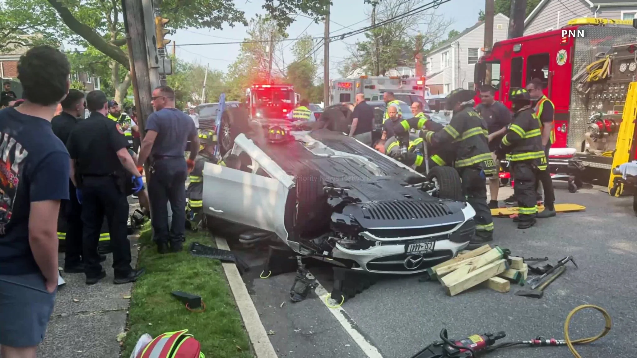 Fatal Woodmere Crash: 1 Dead, 1 Injured After Mercedes Flips Onto Roof ...