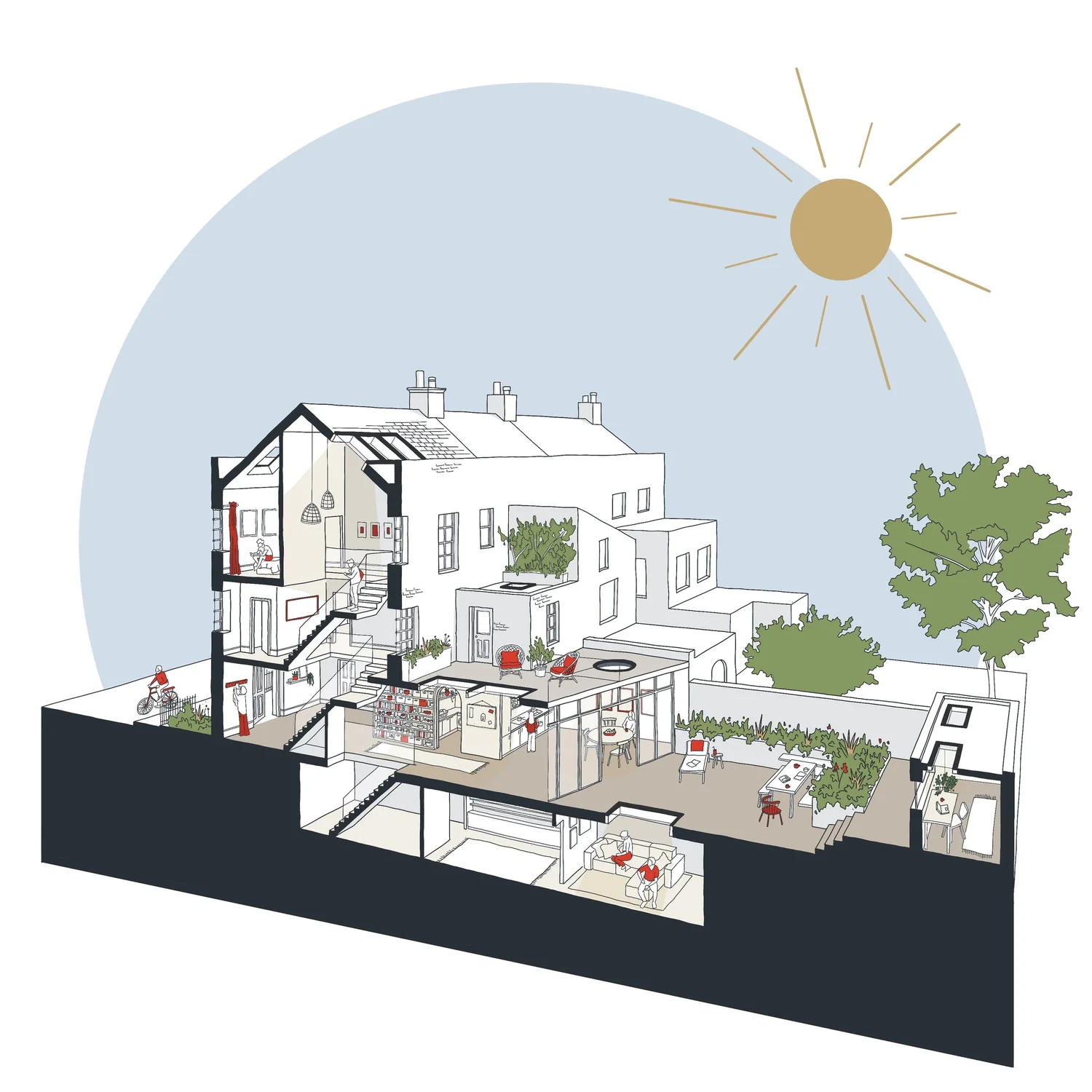 Vario Houses — Katherine Dauncey Illustration