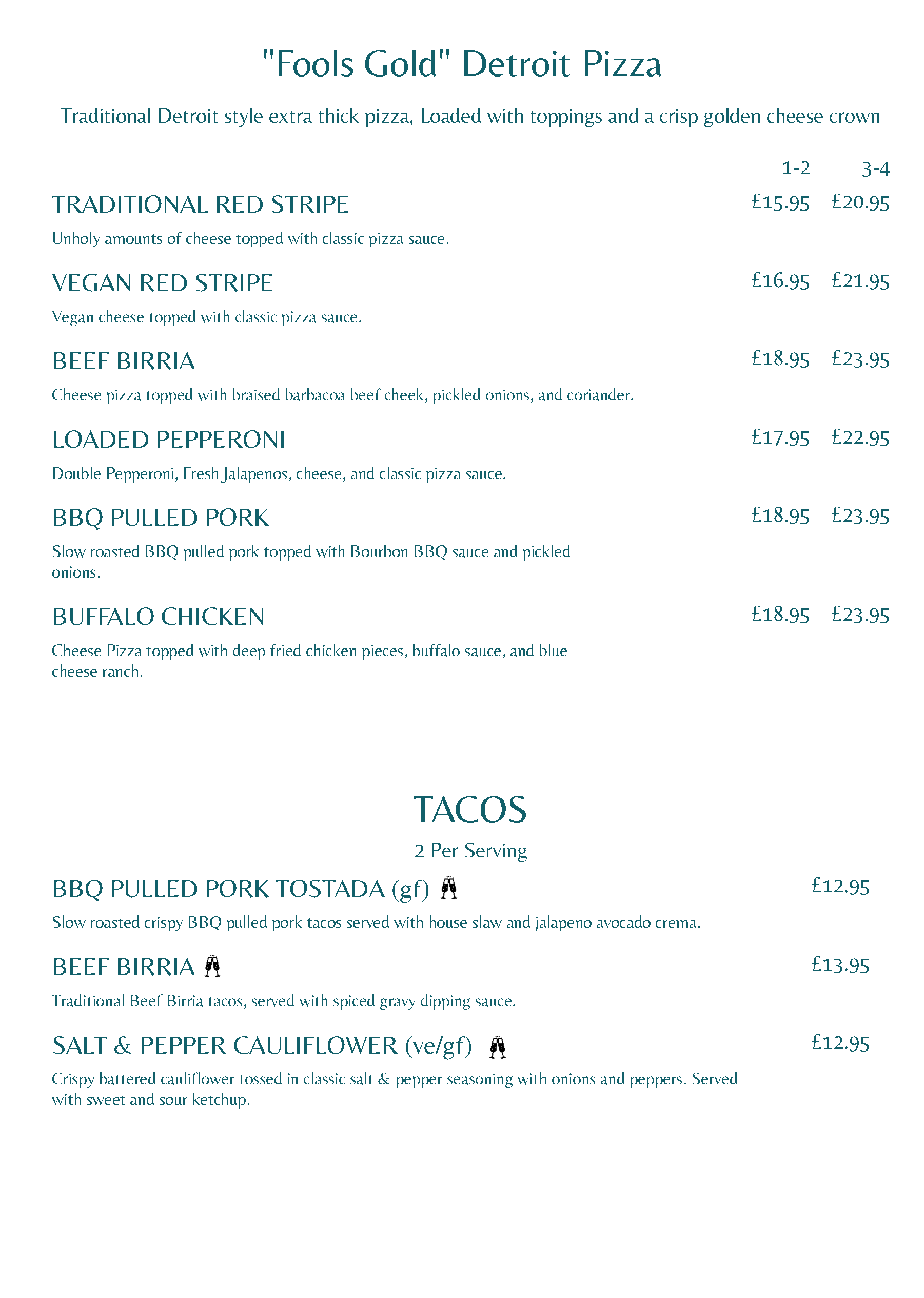 Terrace Goods — Menu