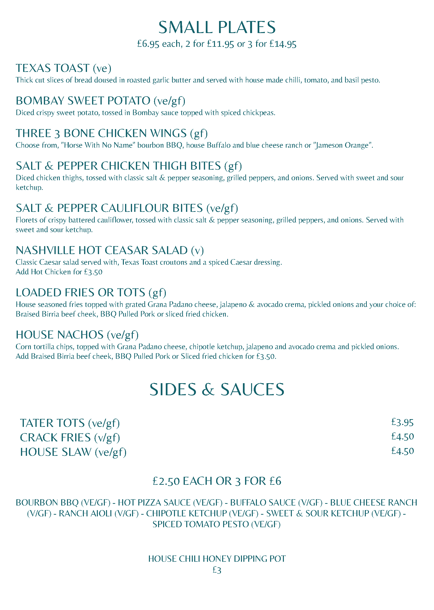 Terrace Goods — Menu