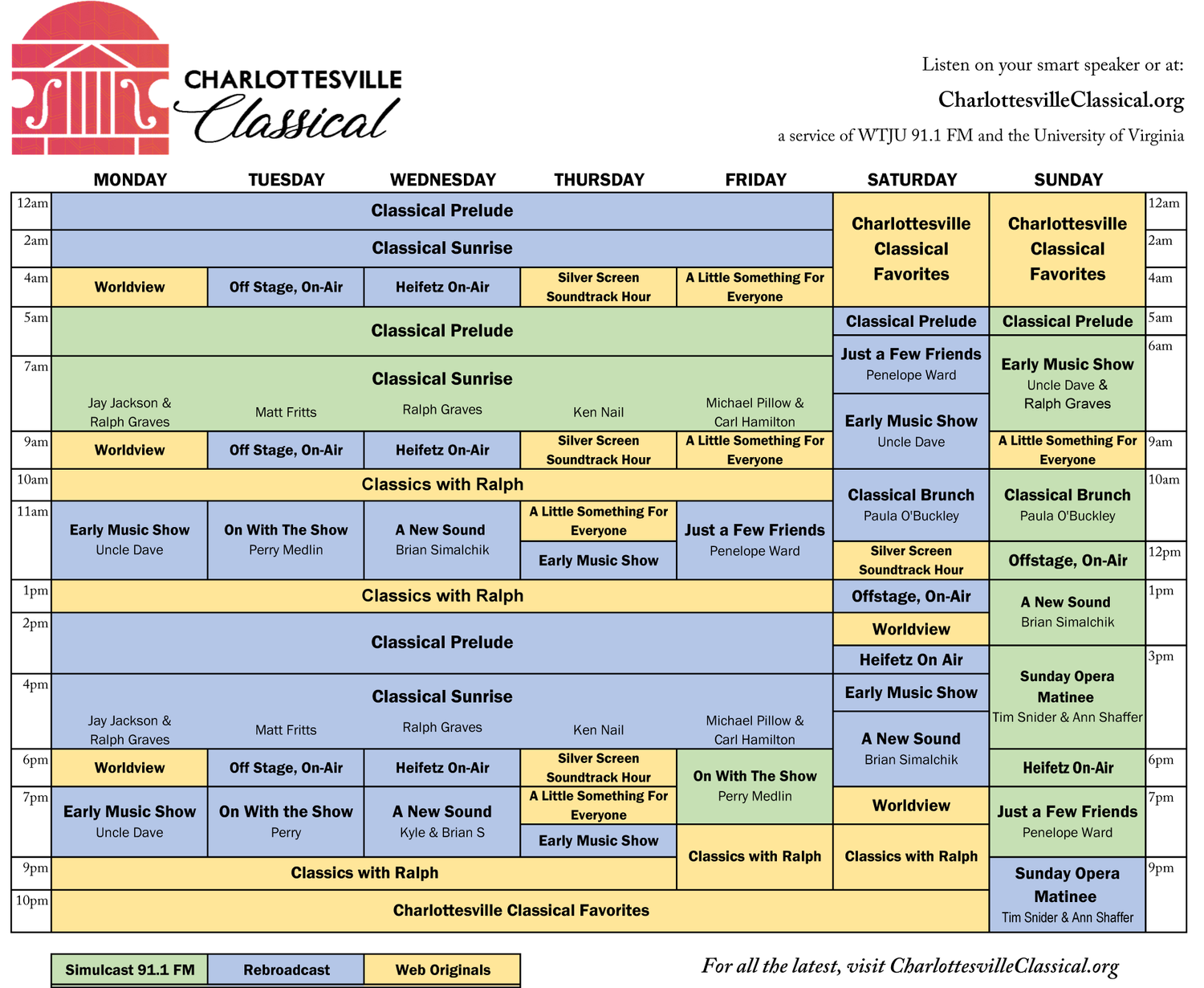 Schedule — Charlottesville Classical