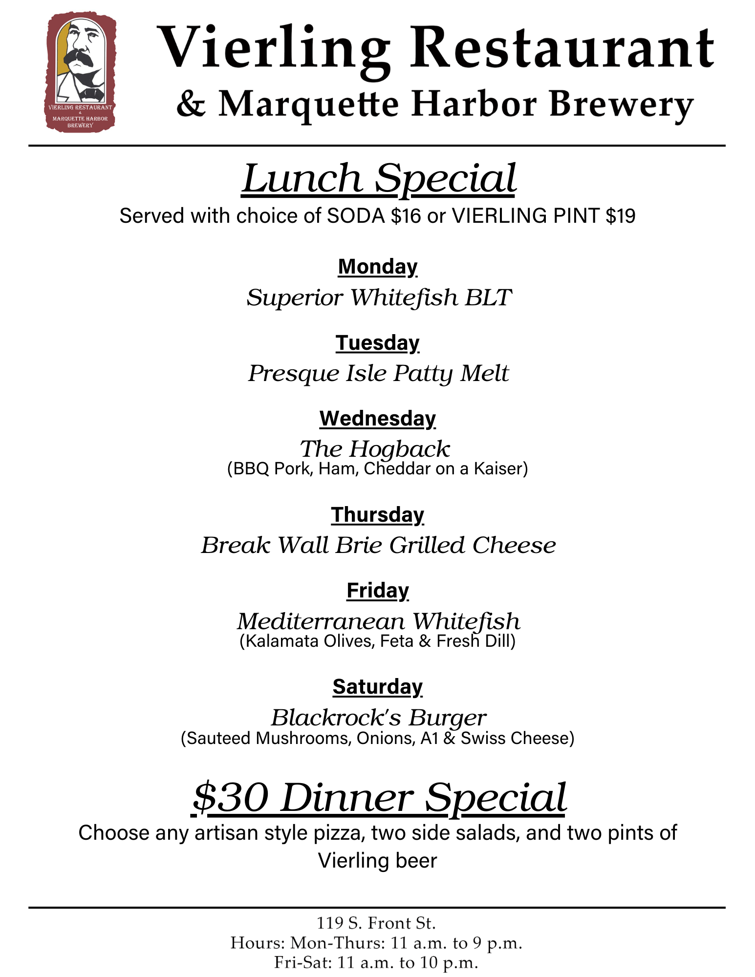 Downtown Marquette Restaurant Week