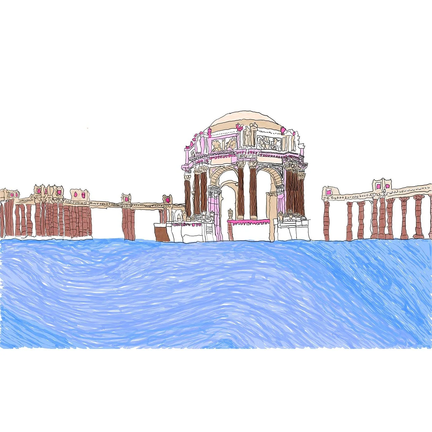 San Francisco Victorians by Kevin Roach - Print ∖ Creativity Explored