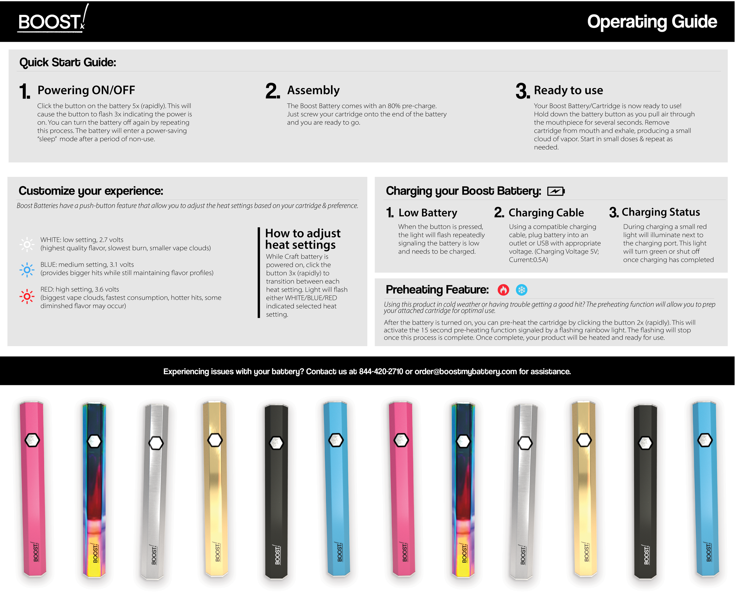 BOOST Vape Battery Instructions — BOOST!