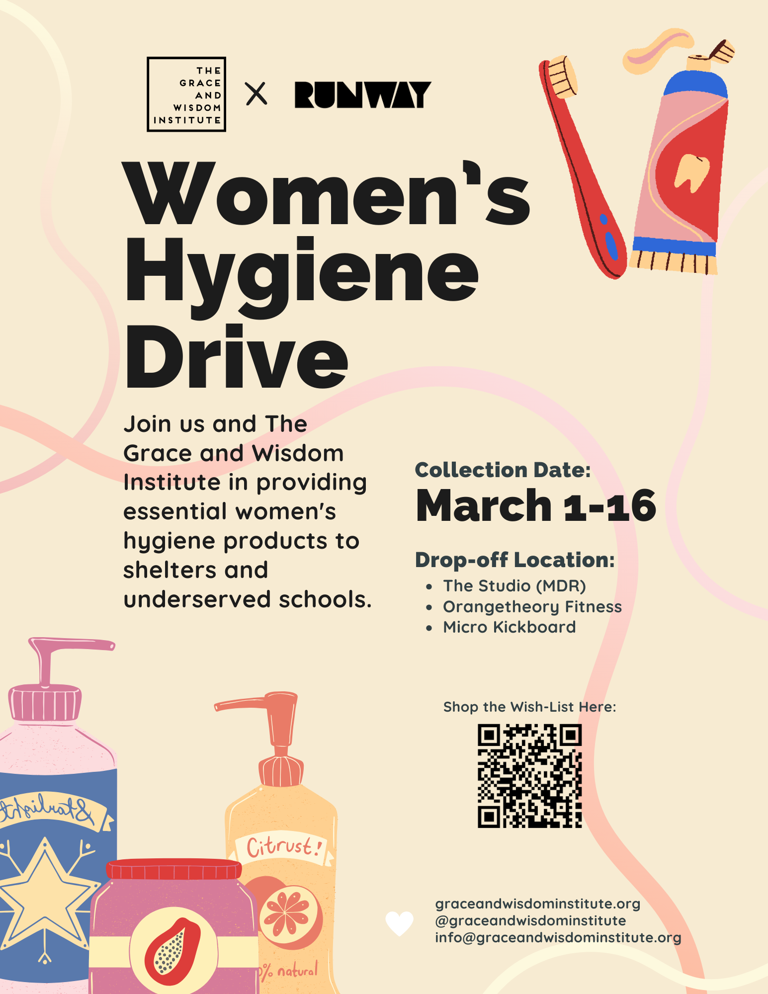The Grace Wisdom Institute x RUNWAY Women's Hygiene Drive — RUNWAY