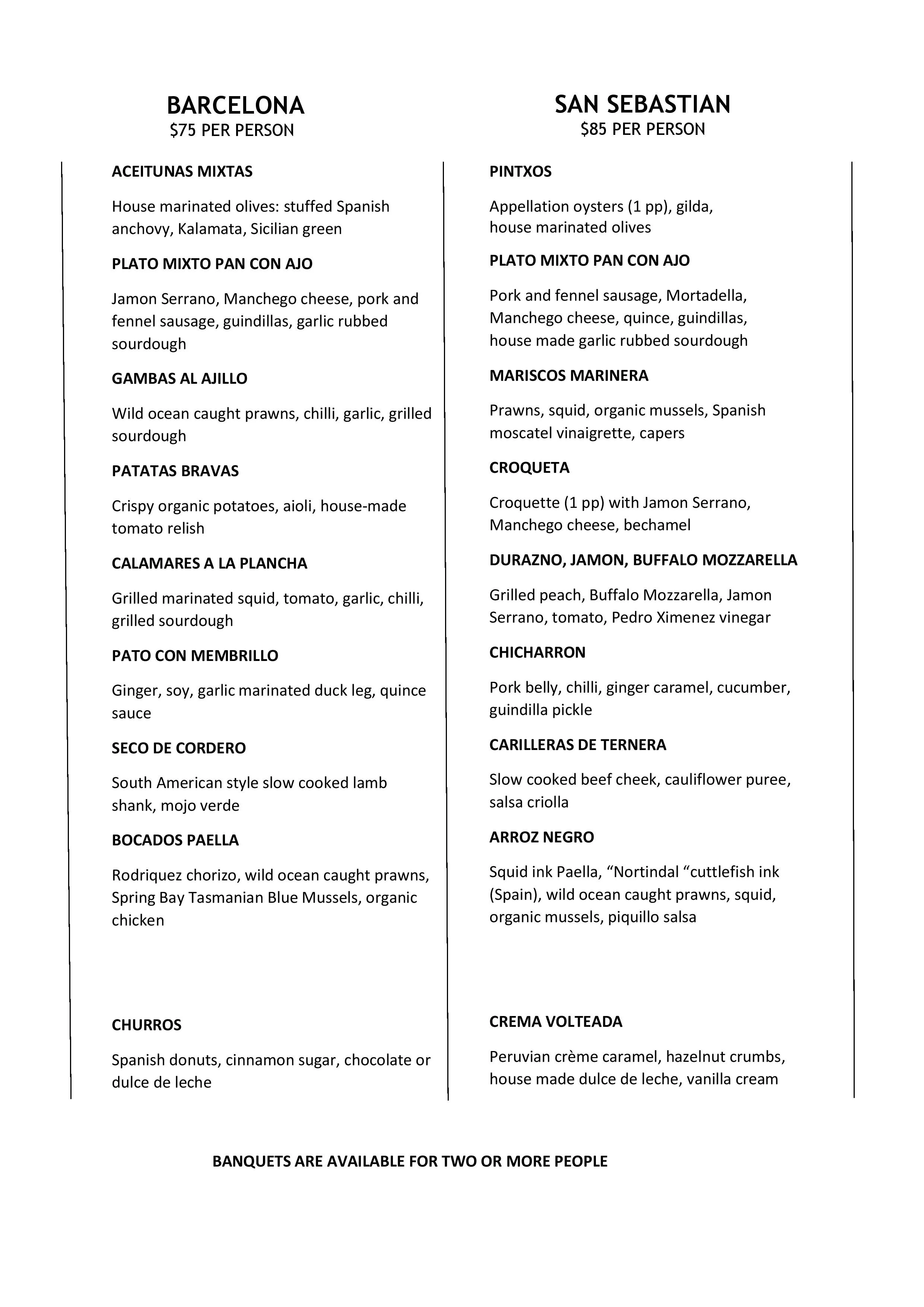 Menu 1 — Bocados