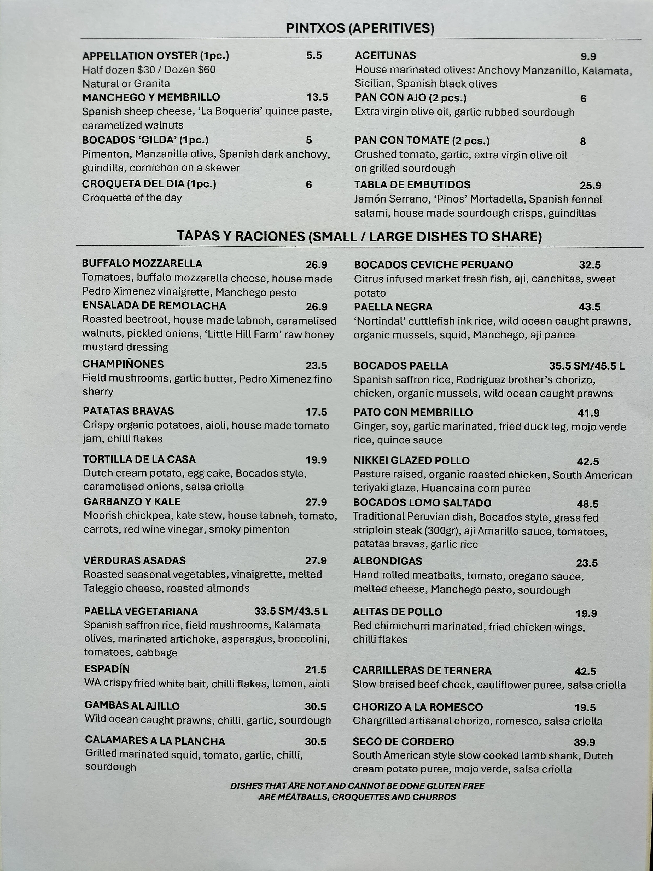 Menu 1 — Bocados