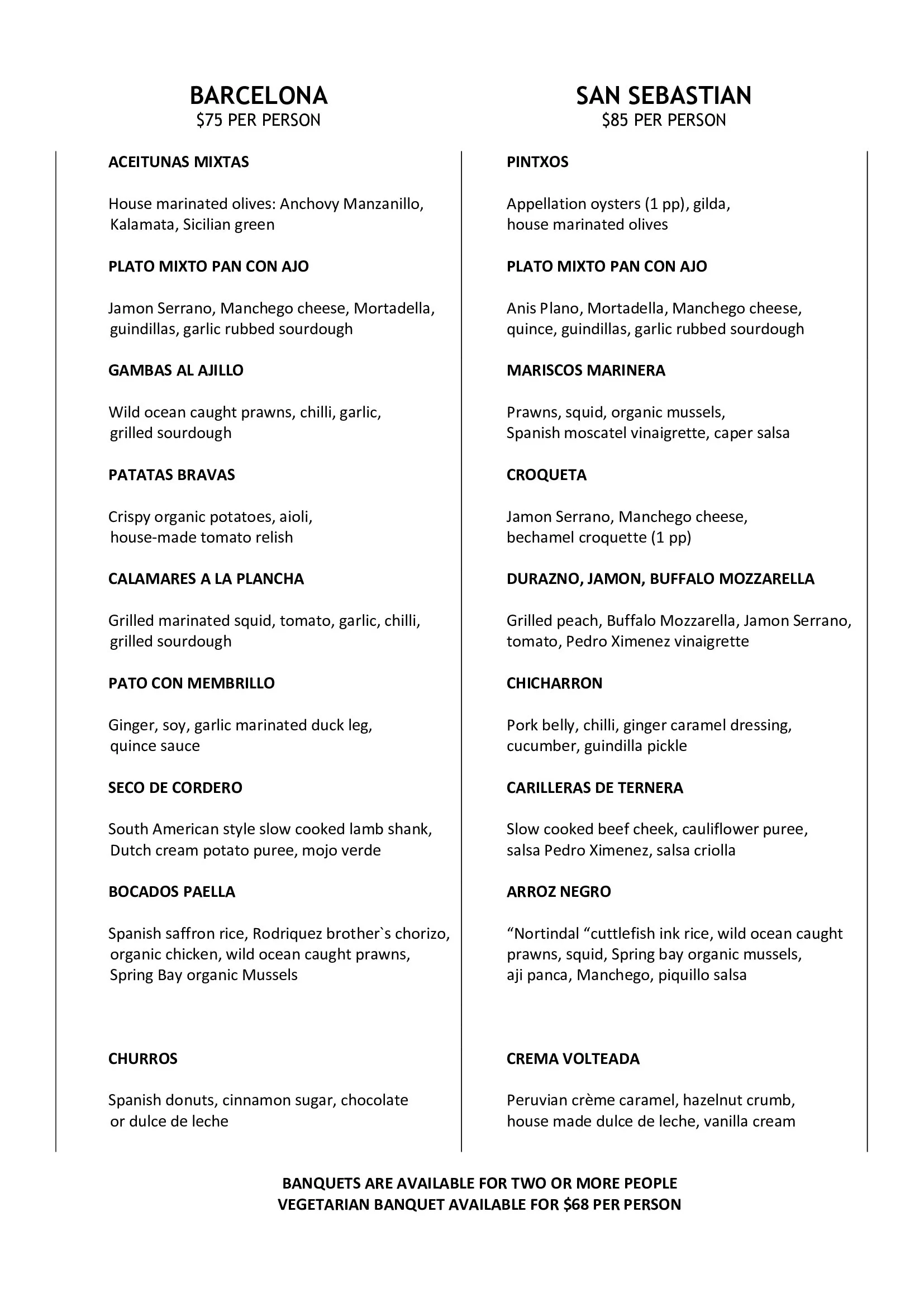 Menu 1 — Bocados