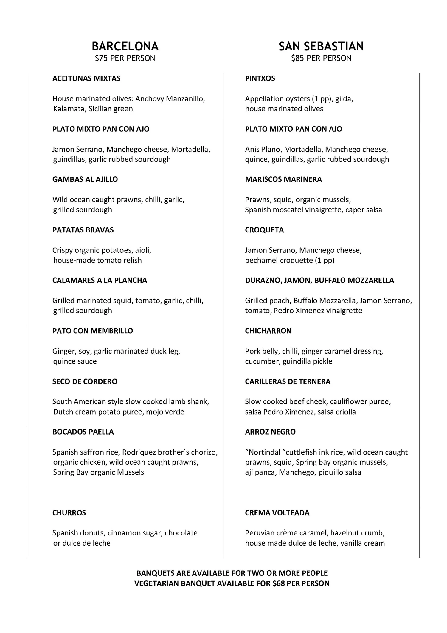 Menu 1 — Bocados