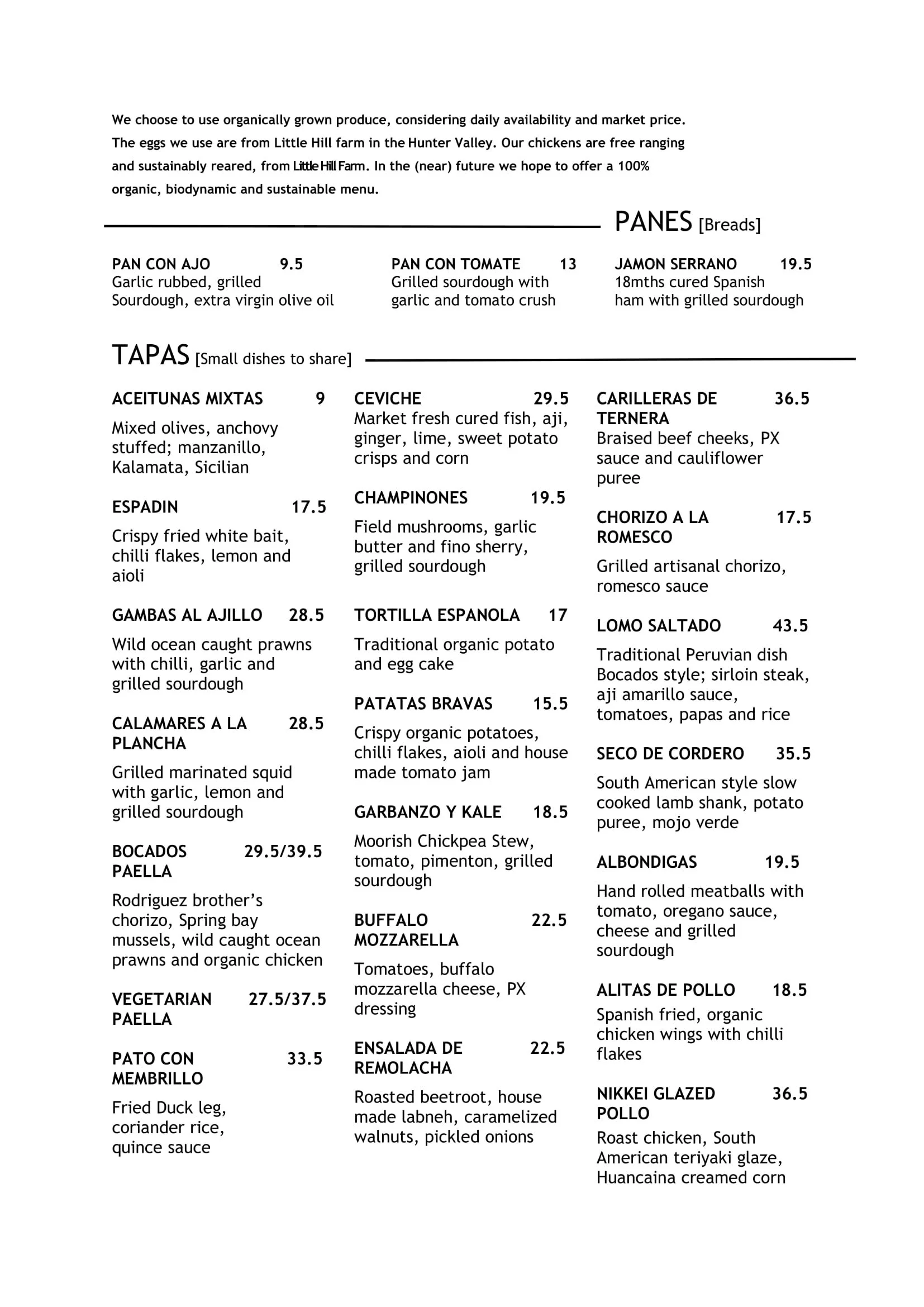 Menu 1 — Bocados