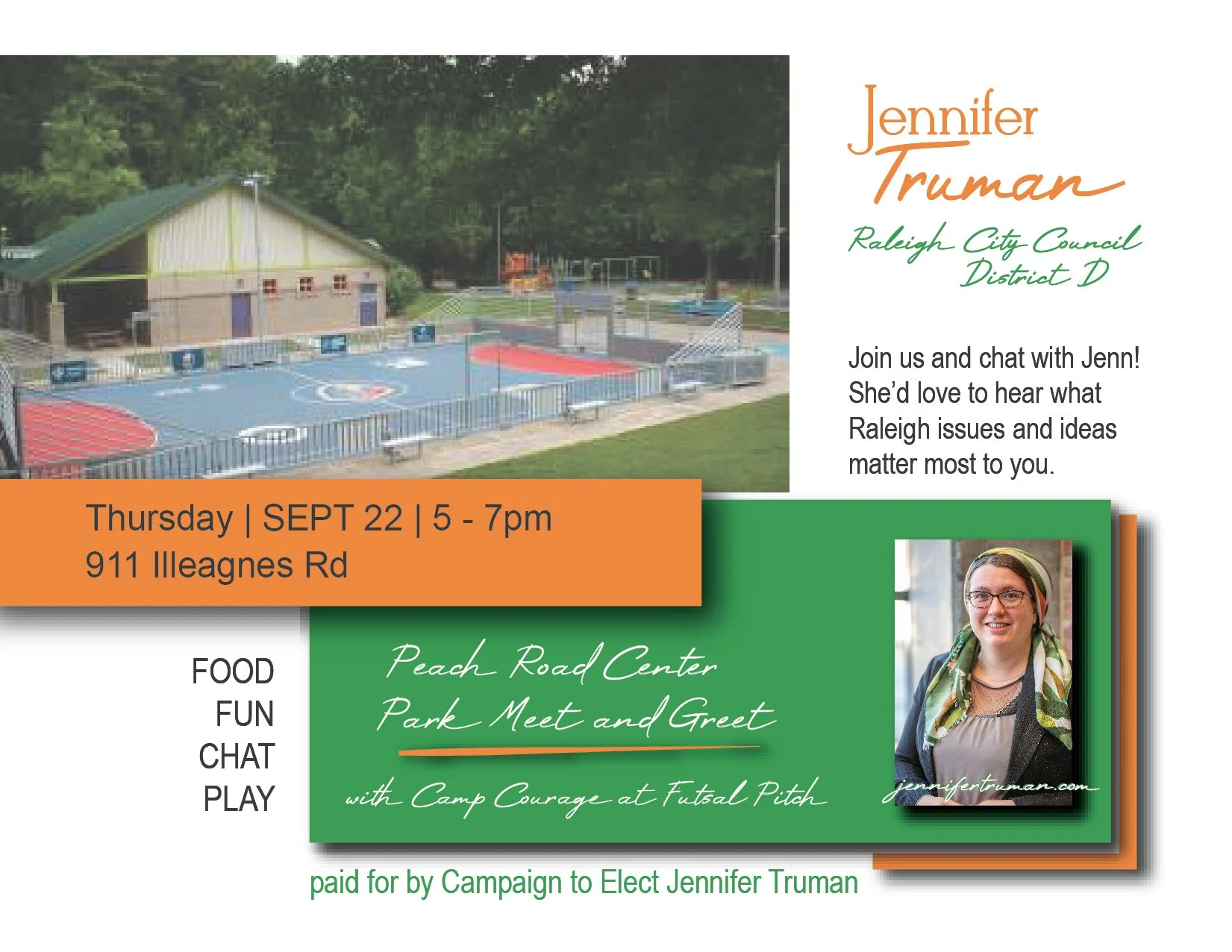 Peach Road Park Meet and Greet — Jennifer Truman . Raleigh