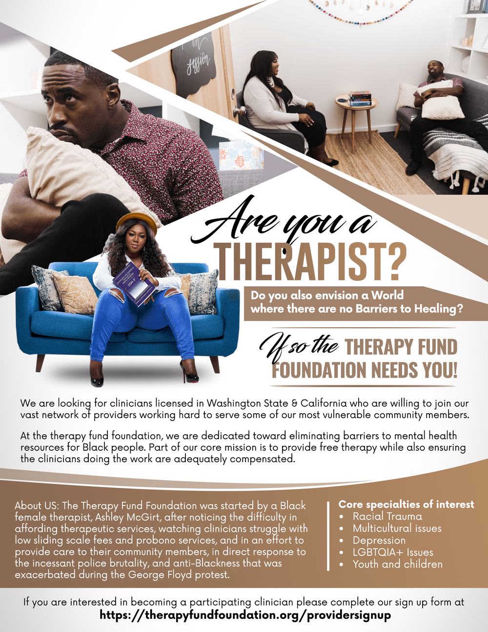 Sign up as a provider — WA/CA Therapy Fund Foundation