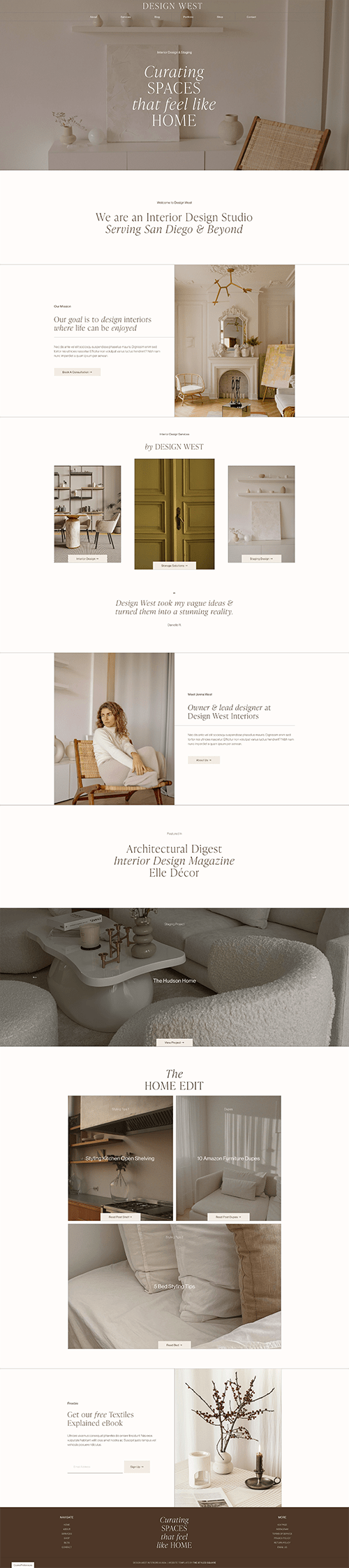 Design West | Squarespace 7.1 Website Template — The Styled Square ...