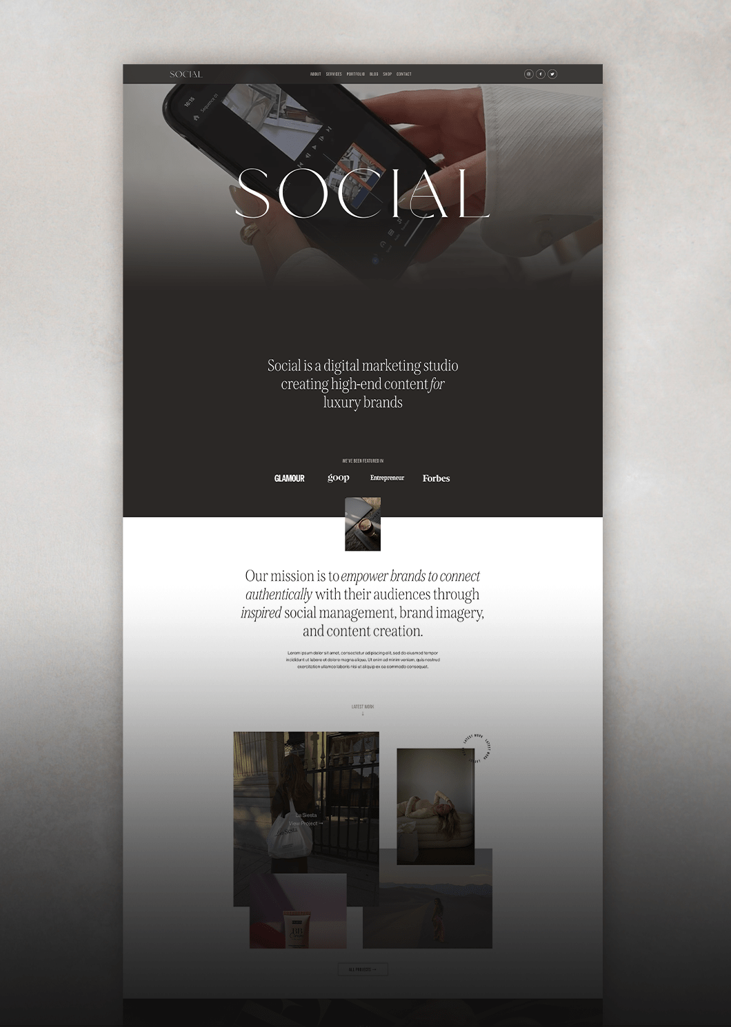 Social | Squarespace 7.1 Website Template — The Styled Square | Premium ...