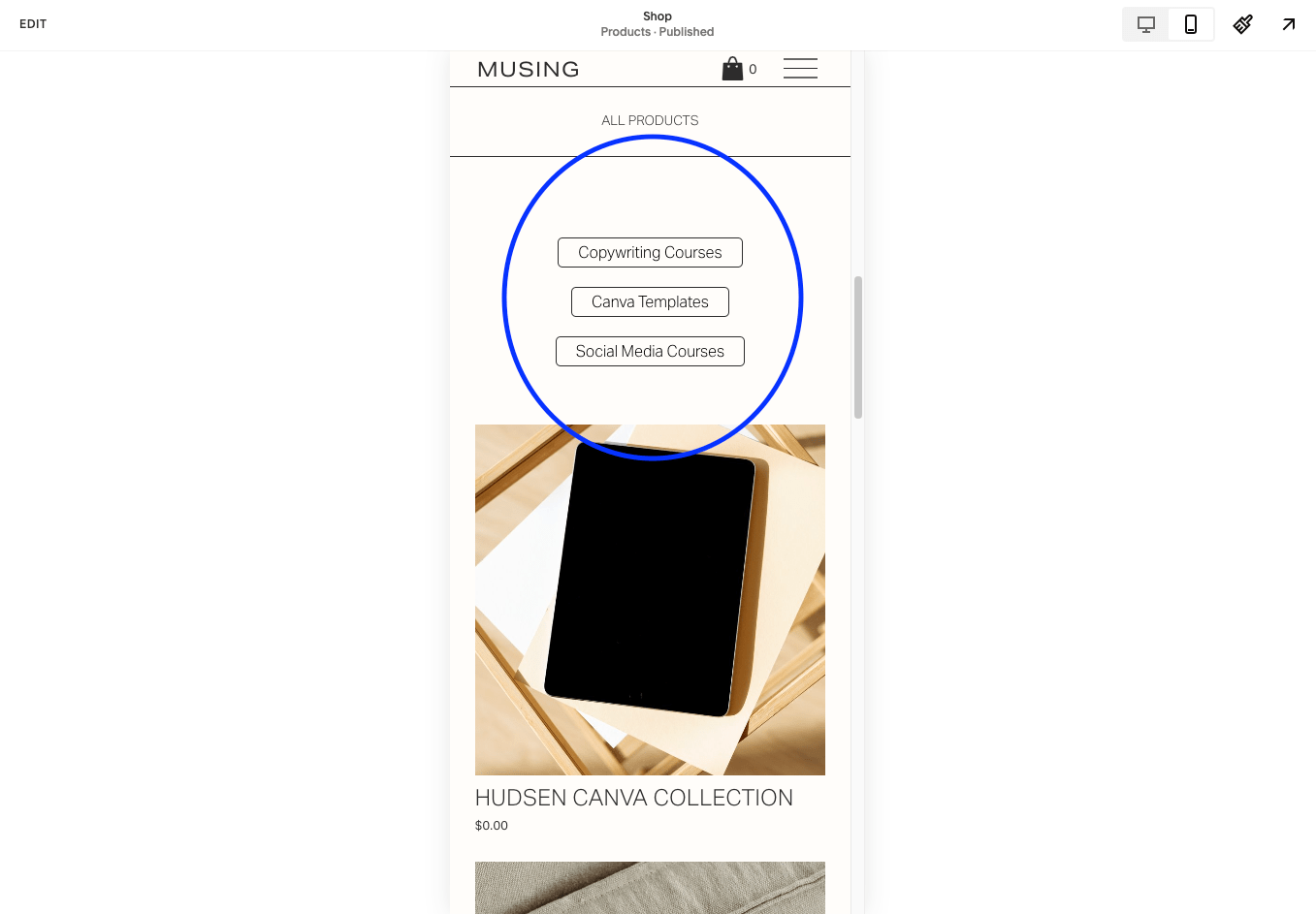 [UPDATED] How to customize Squarespace 7.1 shop categories design with ...
