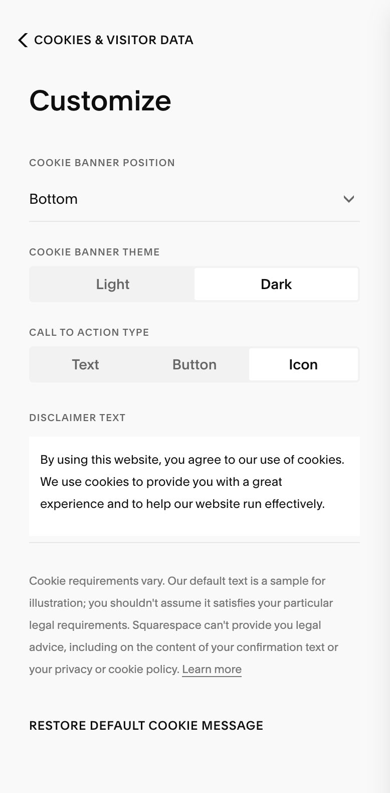 How to add a cookie banner to your Squarespace website & customize ...