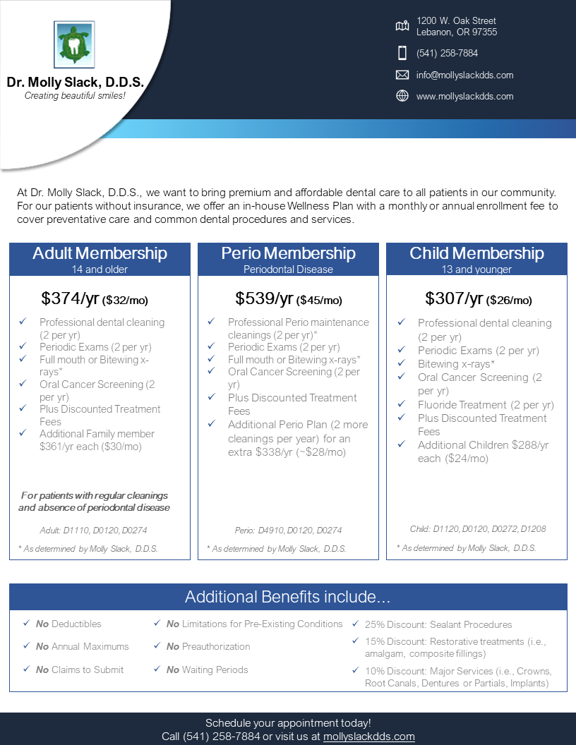 Wellness Plan — Dr. Molly Slack, D.D.S.