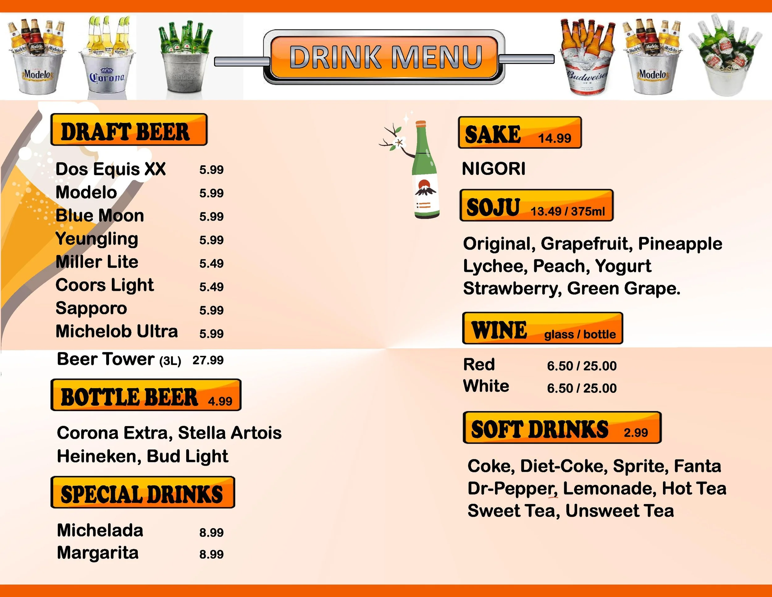 Grand Prairie, TX — Menus