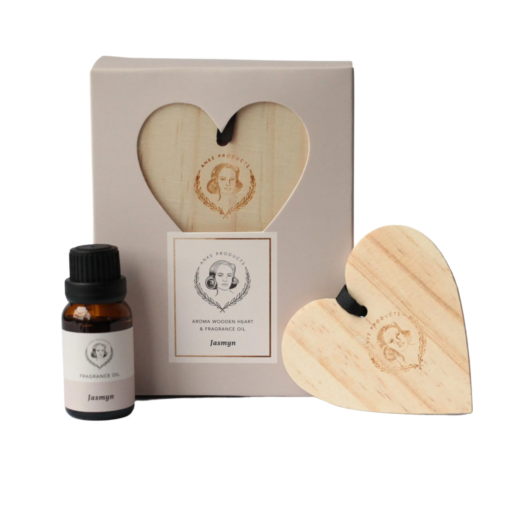 Wooden Heart Aroma Tag with Essential Oil — Anke Products