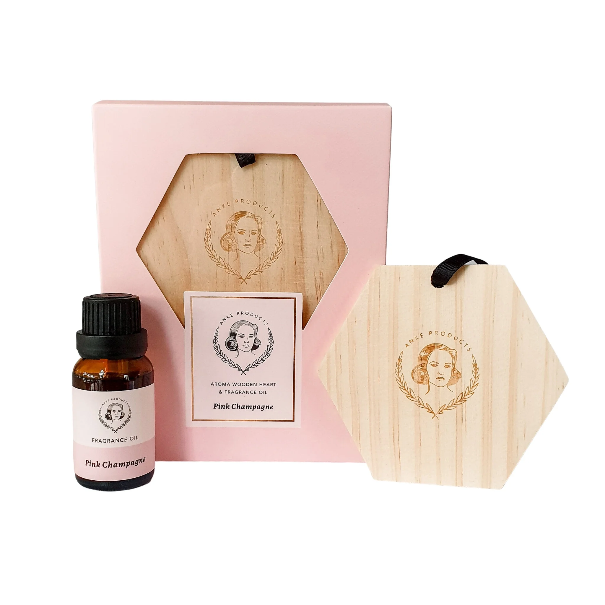 Wooden Hexagon Aroma Tag with Essential Oil — Anke Products