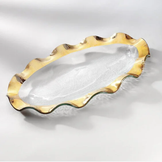 Annieglass Ruffle Round Chip and Dip Server — Hillyer House