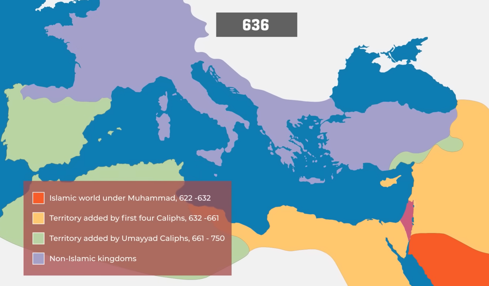 Spread Of Islam Map 632 750