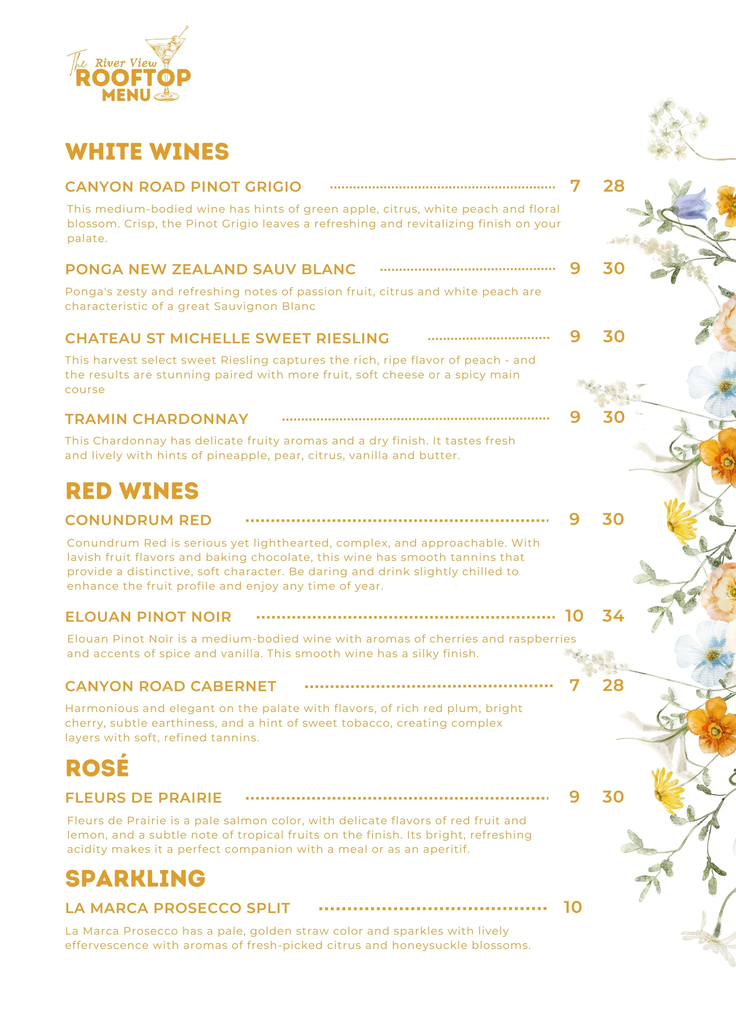 Menu — The River View Rooftop