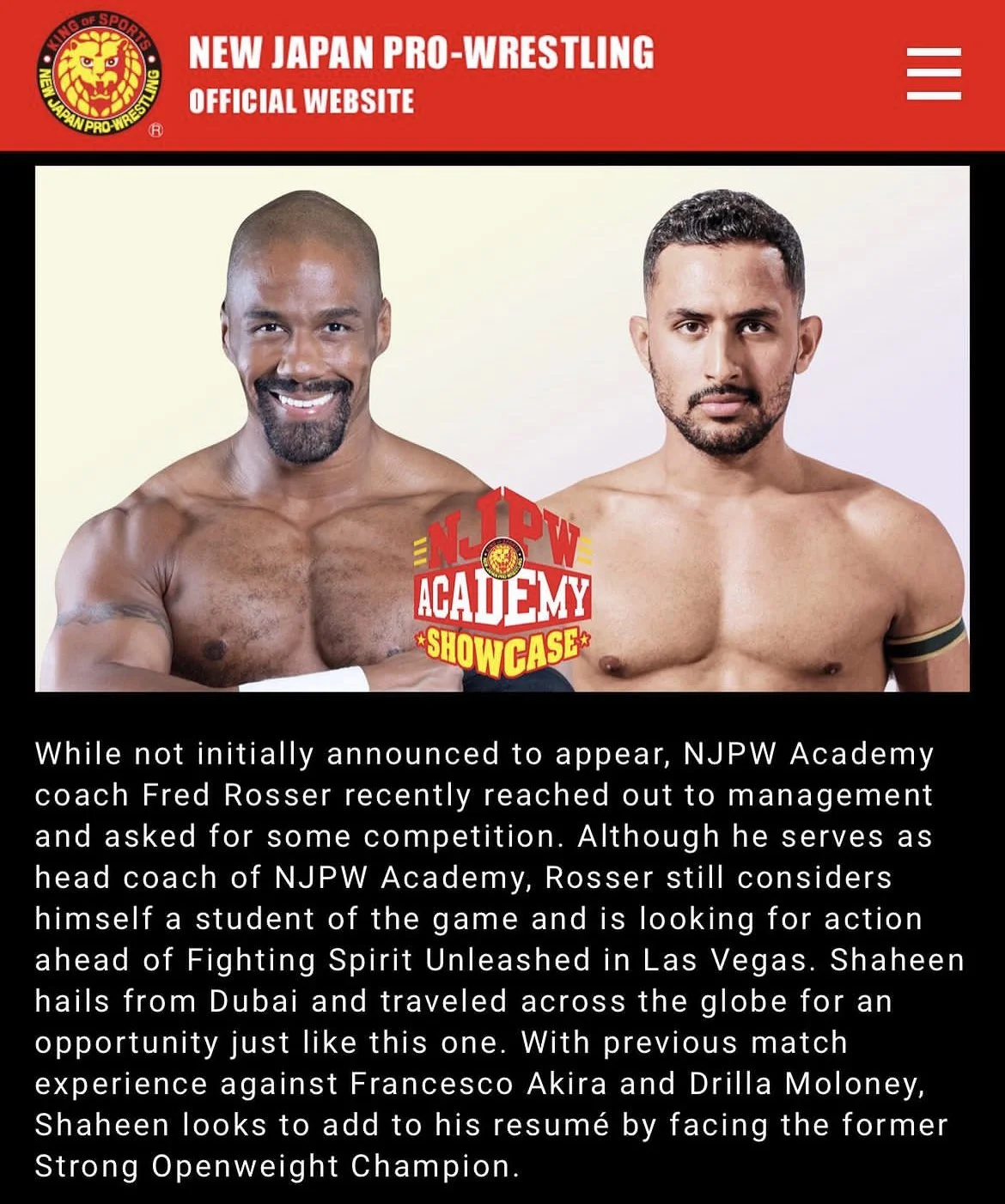 Shaheen becomes first Arab wrestler to compete for New Japan Pro Wrestling