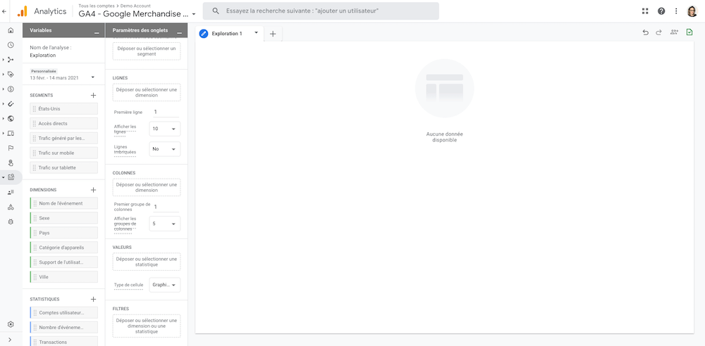 Google Analytics 4 - Les rapports Exploration du module Analyse de GA4, avec 2 exemples — Anne ...