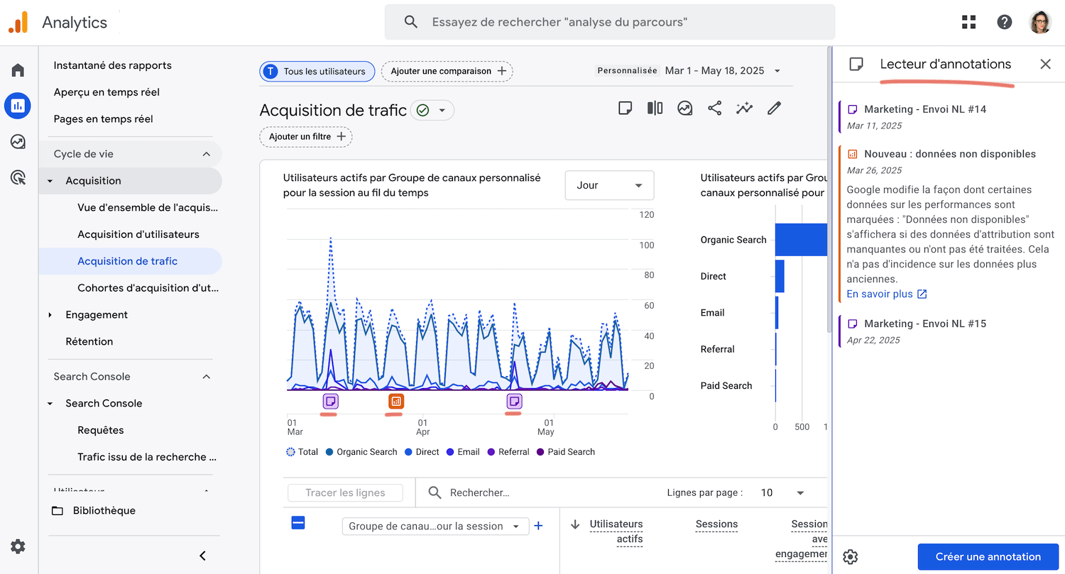 Google Analytics 4 - Les annotations dans GA4 — Anne Devillers