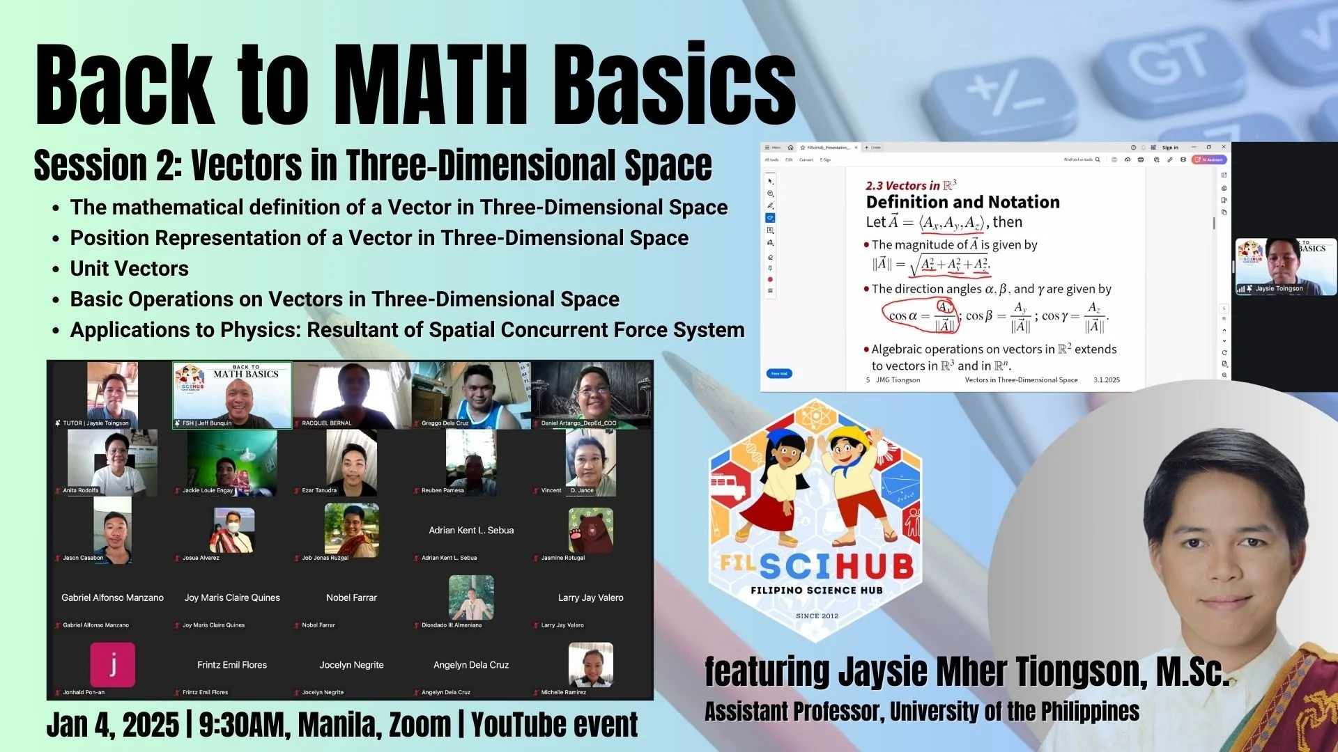 Back to Math Basics - VECTORS Session 2 (eCertificate) — Filipino Science Hub