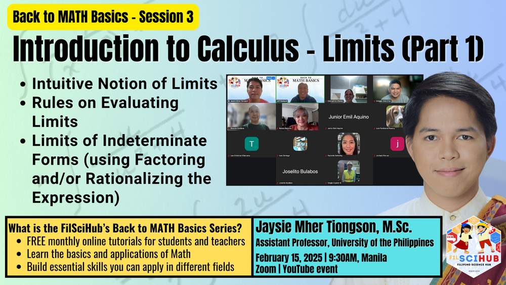 Back to Math Basics - Introduction to Calculus - Limits (Part 1) eCertificate — Filipino Science Hub