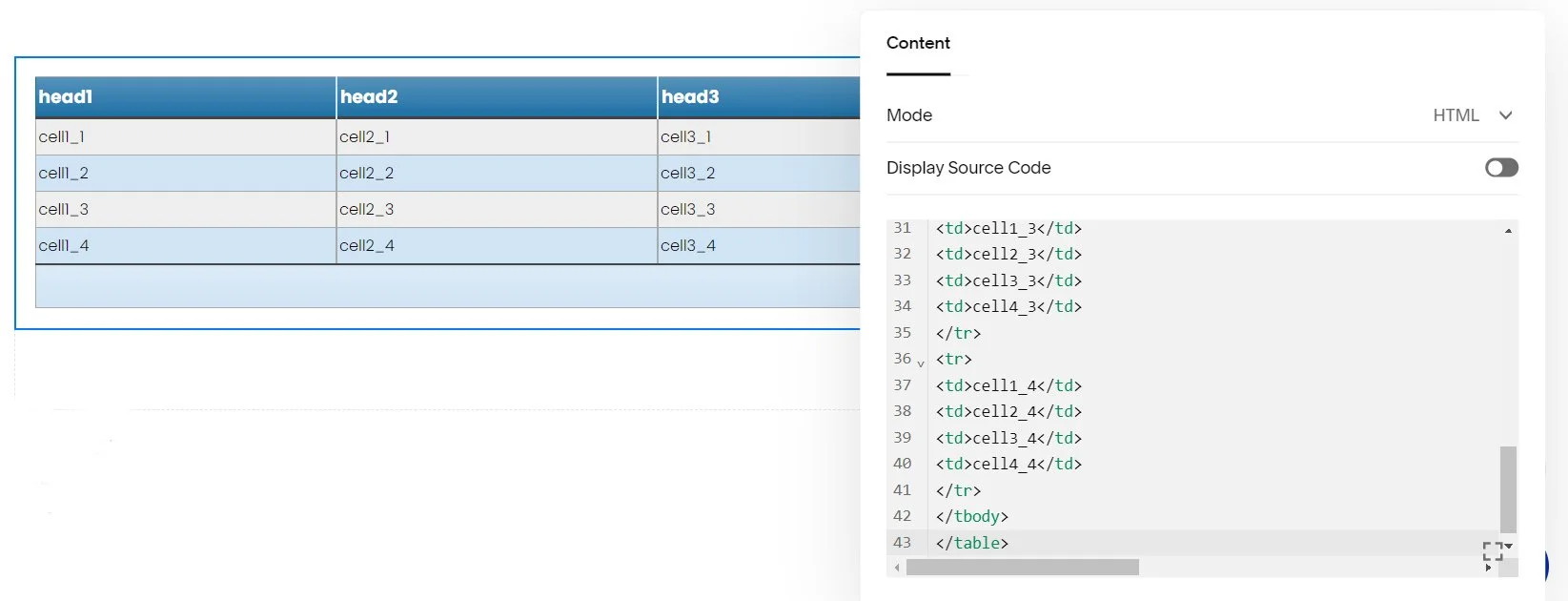 How to create a table in Squarespace — Primitus Consultancy