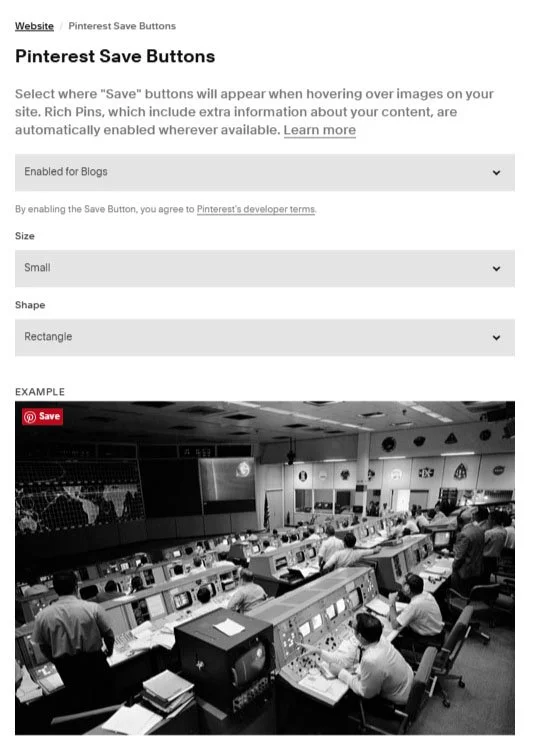 How to enable Pinterest sharing on images in Squarespace — Primitus ...