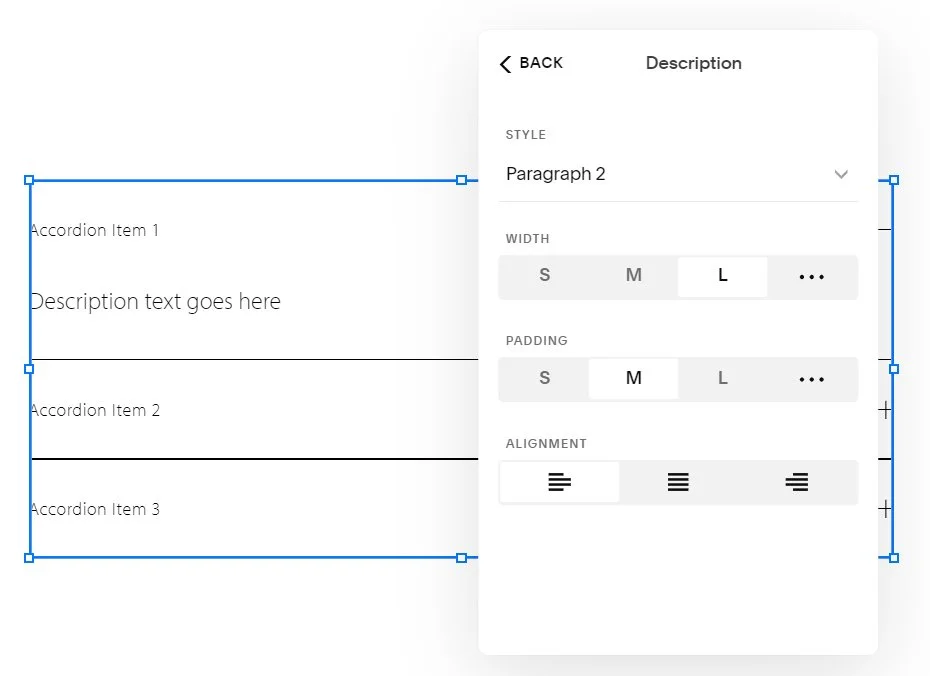 How to change accordion blocks text alignment and width — Primitus Consultancy