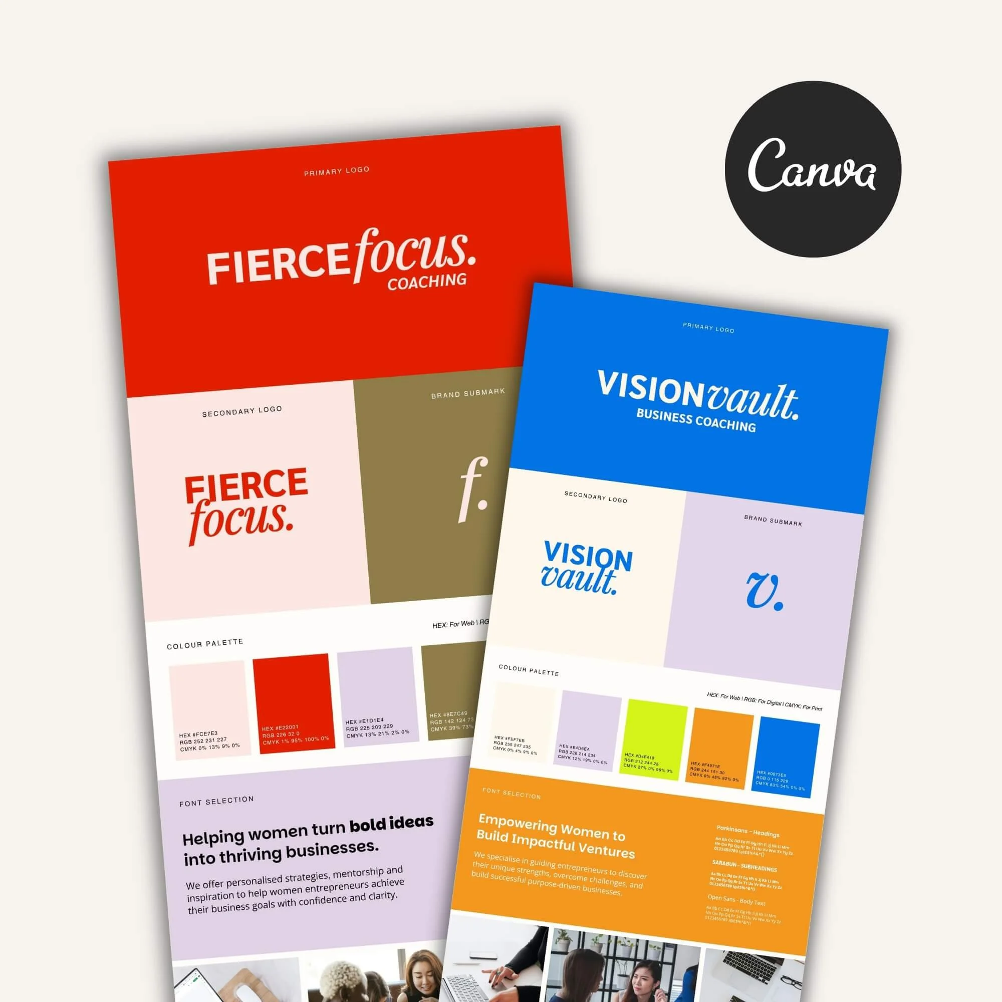 DIY Canva Brand Kit – Fierce Focus | Editable Logo Templates