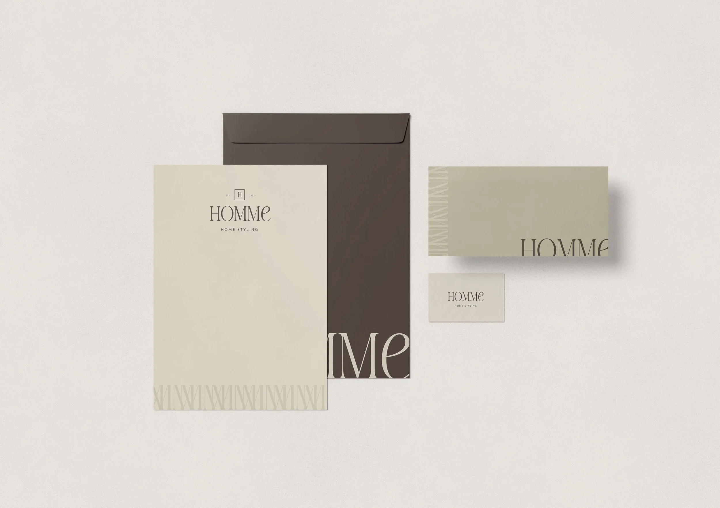 Modern and Sustainable Brand Identity for HOMME, a Luxury Home Styling ...
