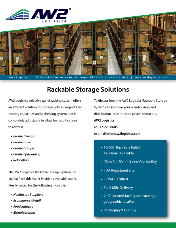 AW2 Rackable Storage — One-Stop Supply Chain Provider