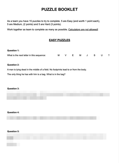 DC Bradshaw — Puzzle Booklet