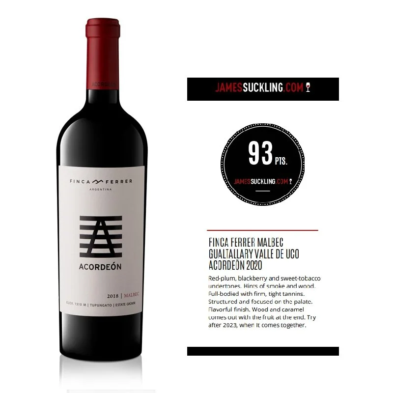 Acordeón Malbec 93 puntos - James Suckling — Finca Ferrer