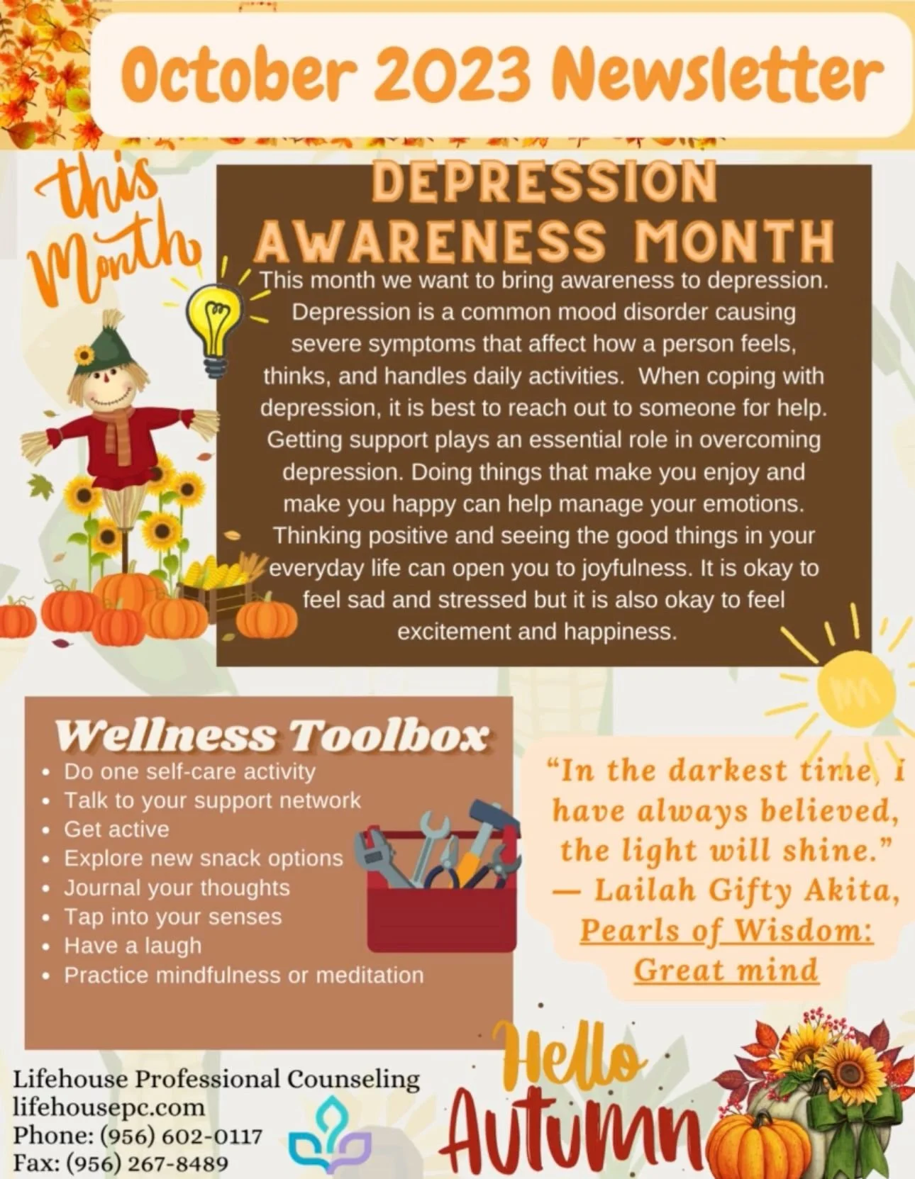 Monthly Newsletters — Lifehouse Professional Counseling