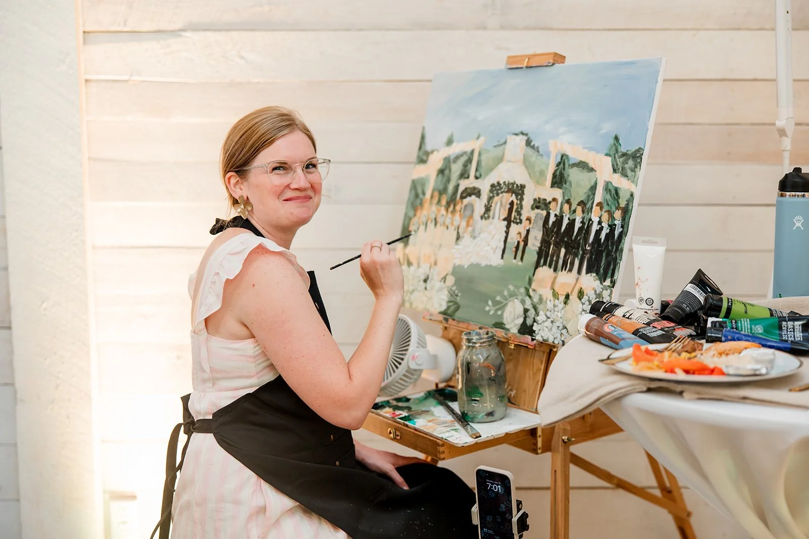 Picture Perfect Reaction to Live Wedding Painting at The White Dove ...