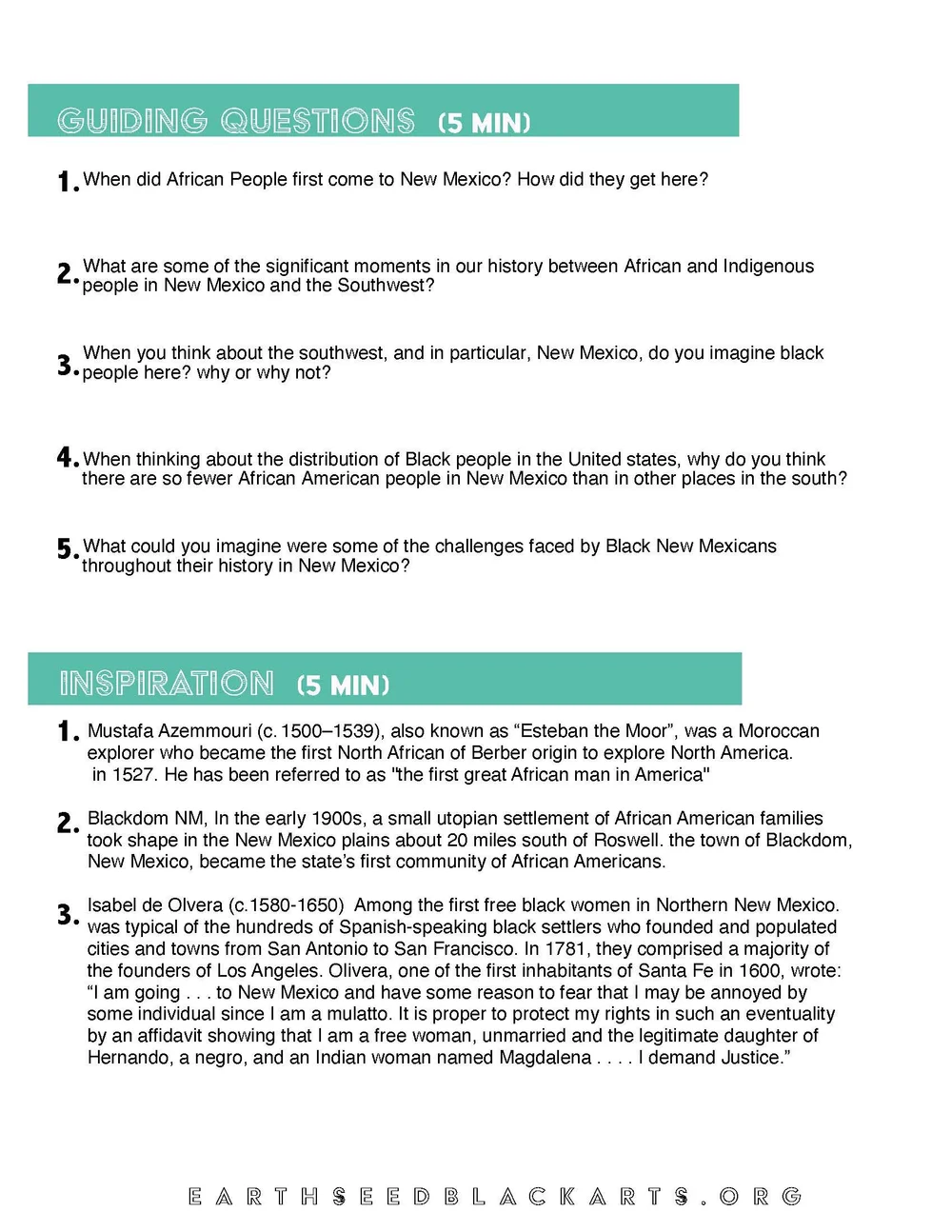 New Mexico Black History — Earthseed Black Arts Alliance