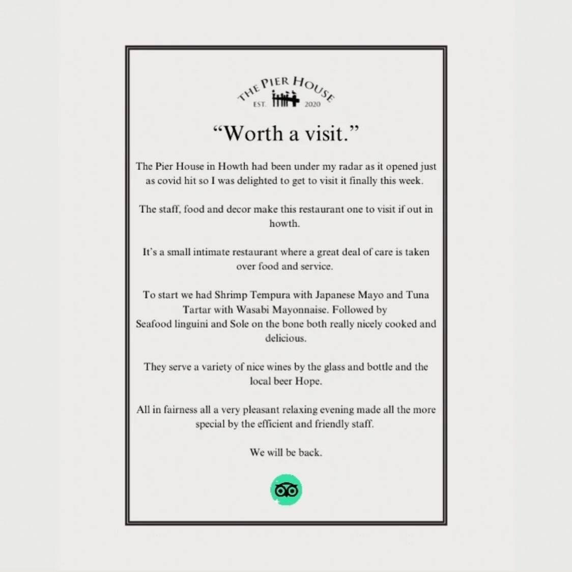 The Pier House Restaurant Howth | Local and Authentic