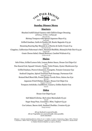 Pier House Restaurant Howth Menus — The Pier House