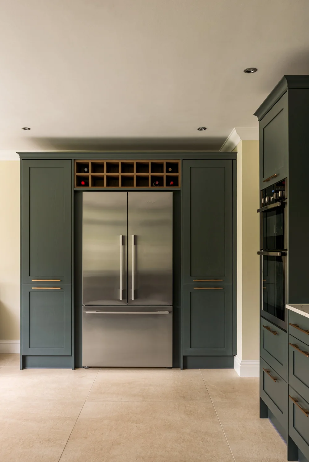Gorgeous green and gold British Masterclass shaker kitchen in Woking ...