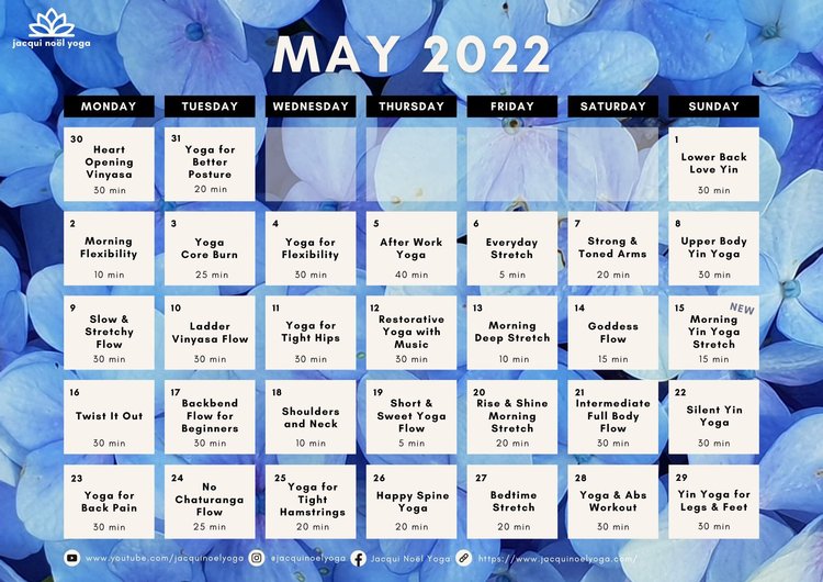 Yoga Calendar — Jacqui Noël Yoga