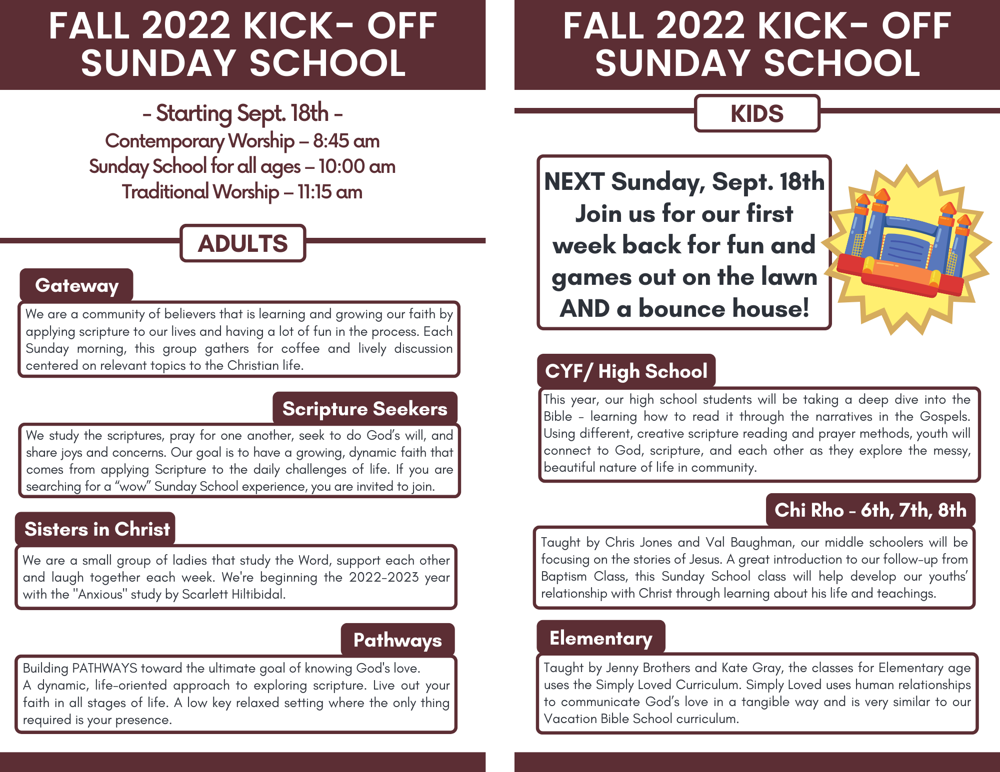 Announcements — First Christian Church of Wadsworth, Ohio