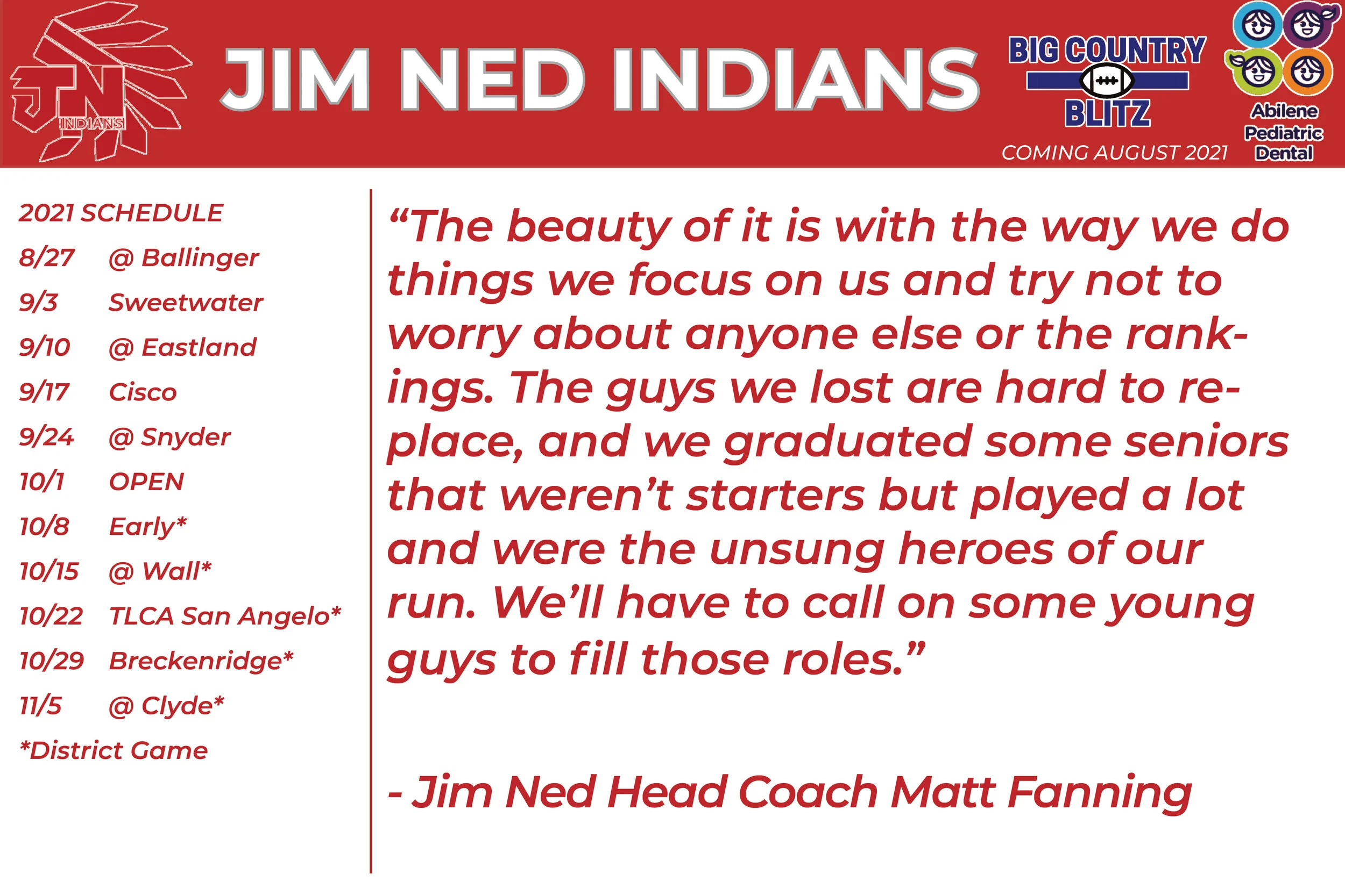 Jim Ned Indians — Big Country Blitz